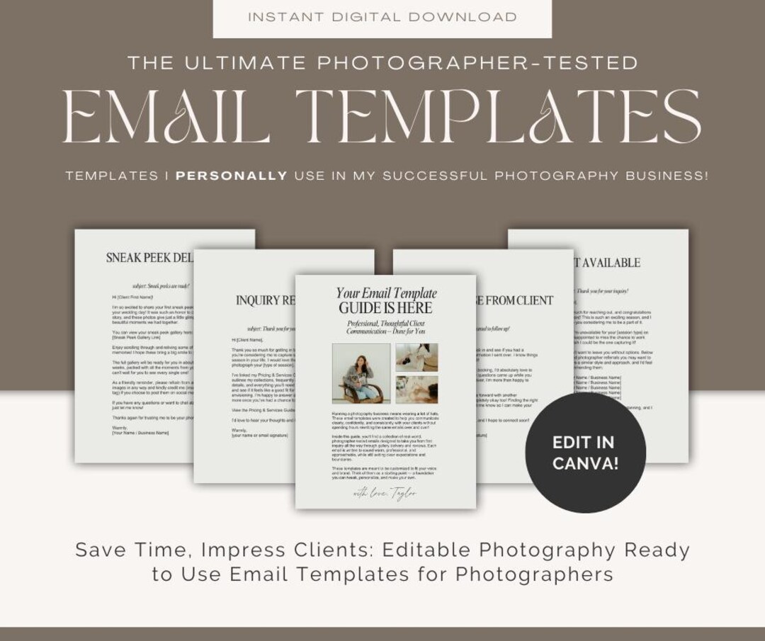 Client Email Templates for Photographers | Warm, Professional Booking ...