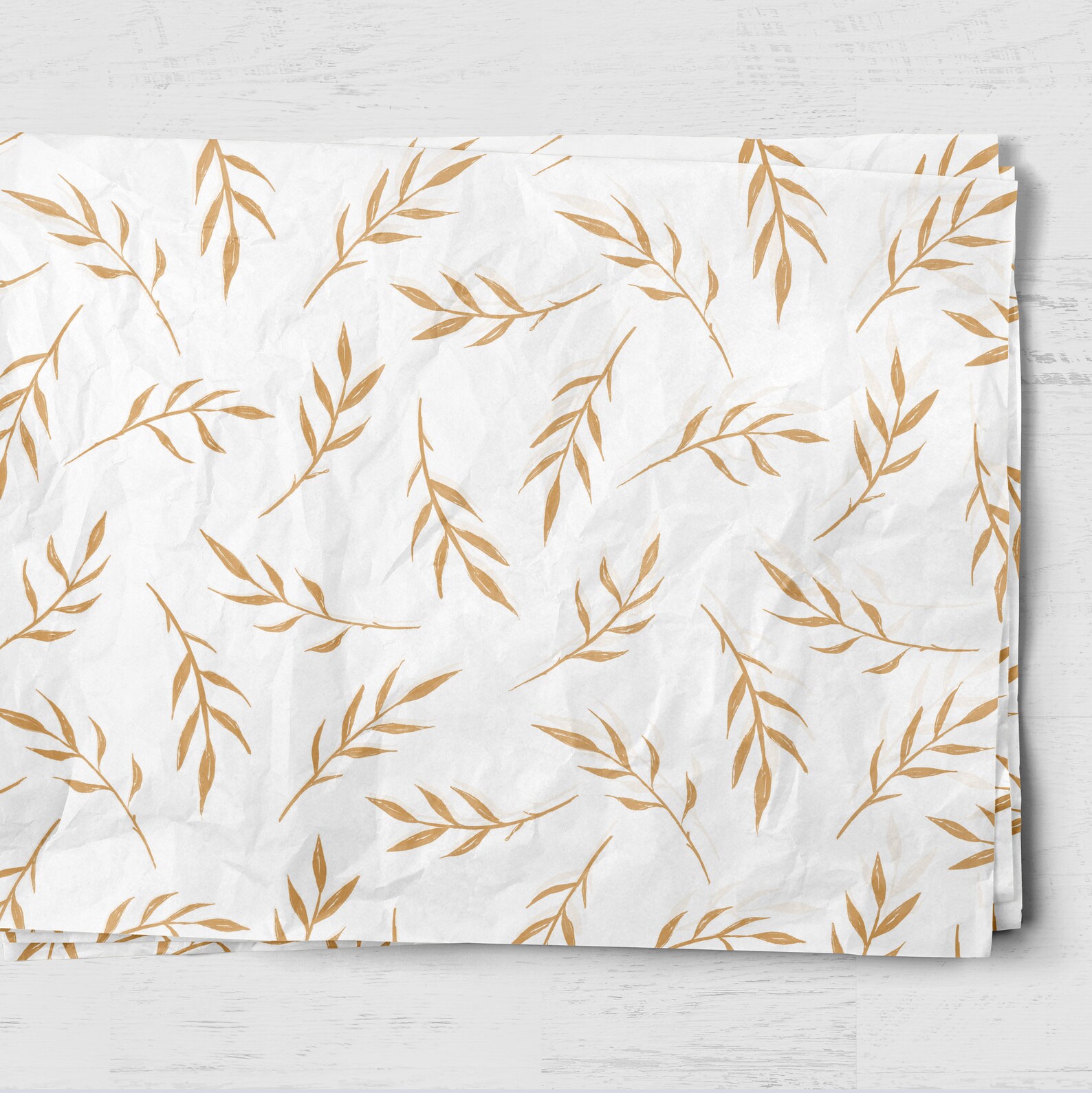 Leaves Tissue Paper Design, Digital Branding Stationery, Wrapping Paper ...