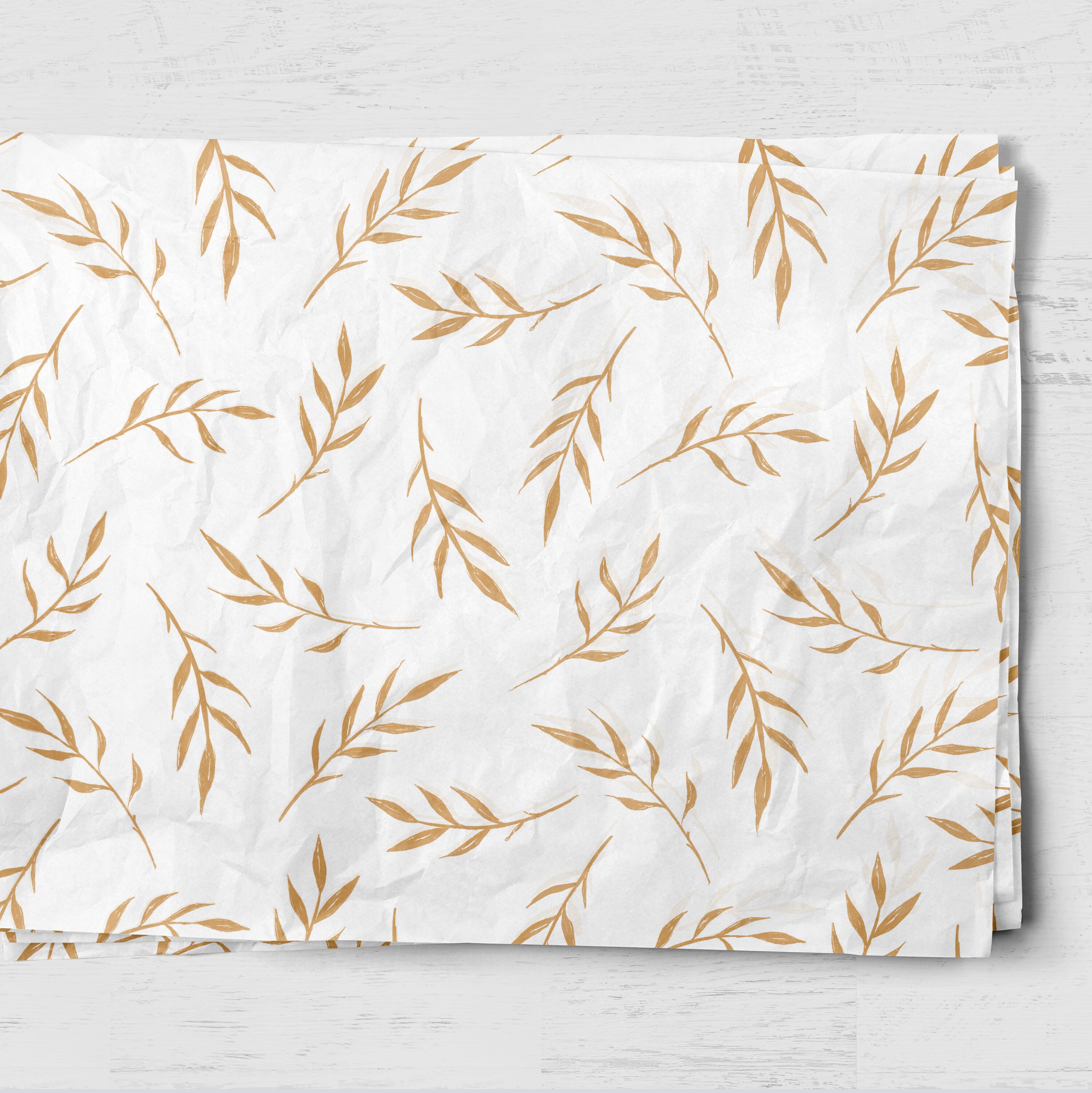 Leaves Tissue Paper Design, Digital Branding Stationery, Wrapping Paper ...