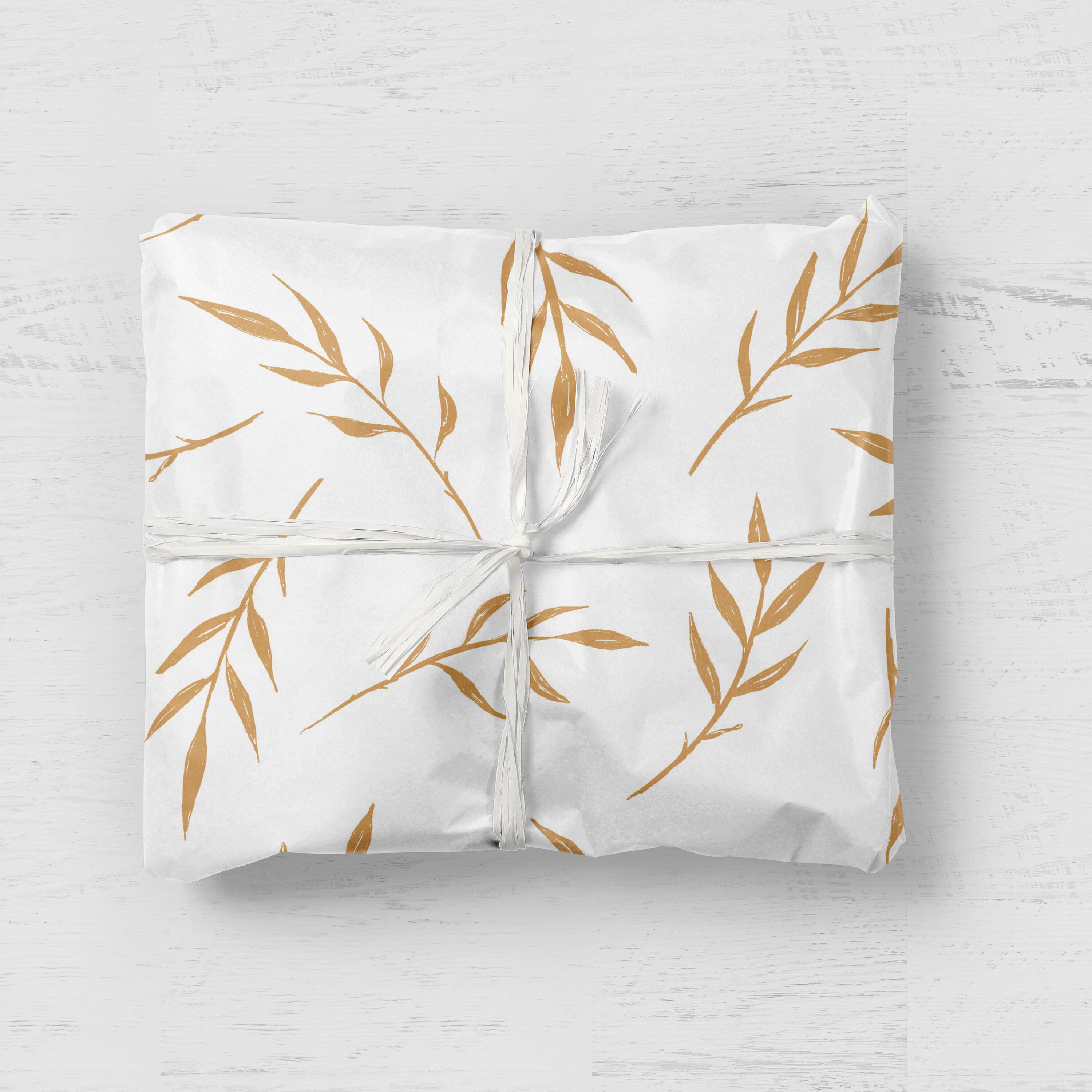 Leaves Tissue Paper Design, Digital Branding Stationery, Wrapping Paper ...