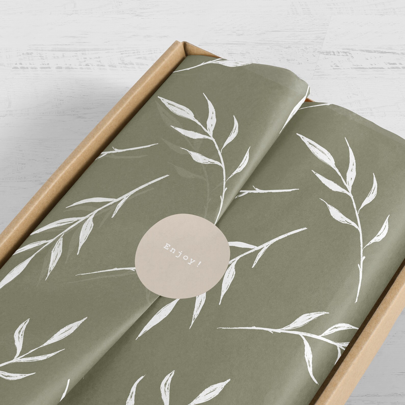 Leaves Tissue Paper Design, Digital Branding Stationery, Wrapping Paper ...