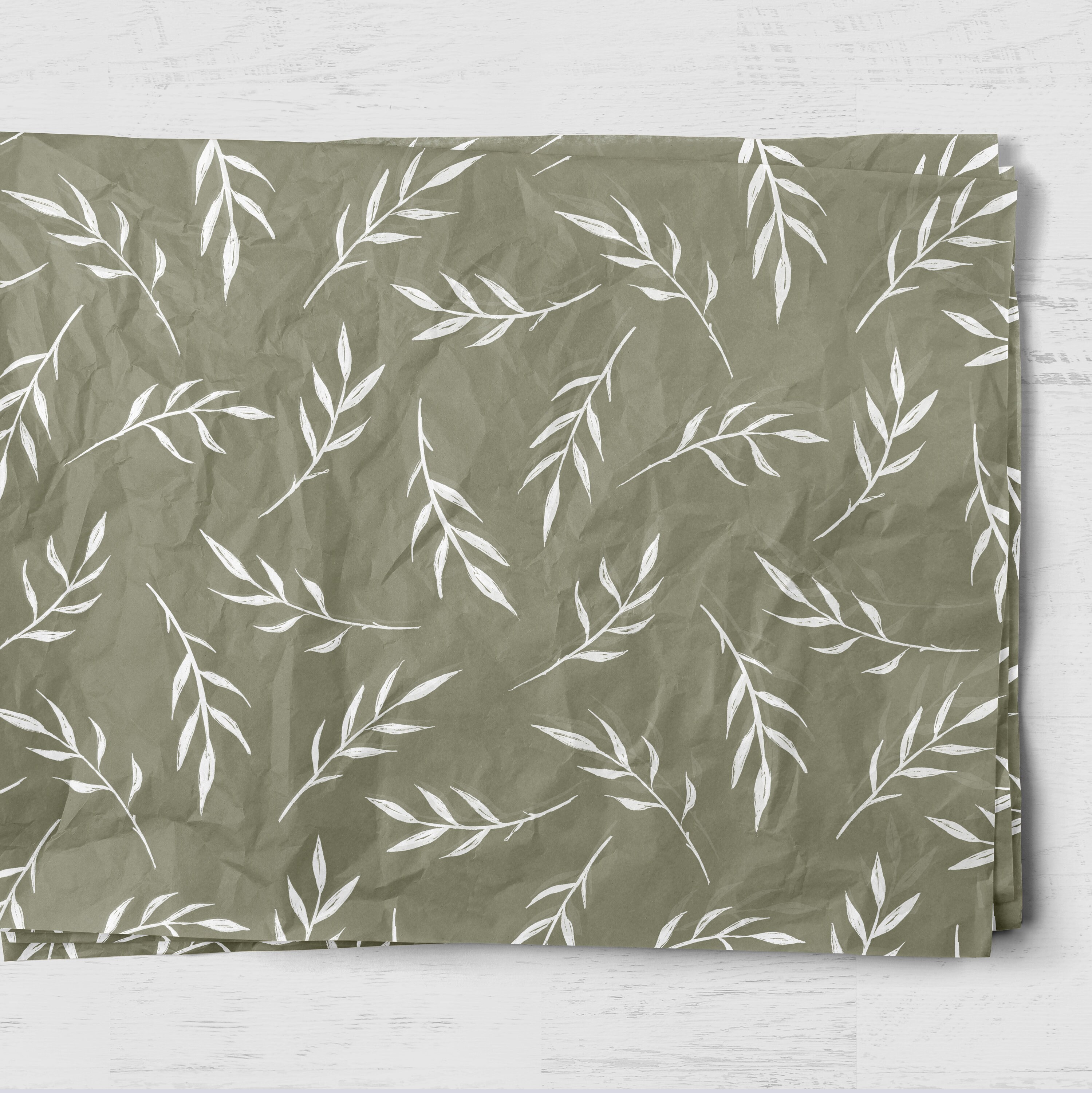 Leaves Tissue Paper Design, Digital Branding Stationery, Wrapping Paper ...