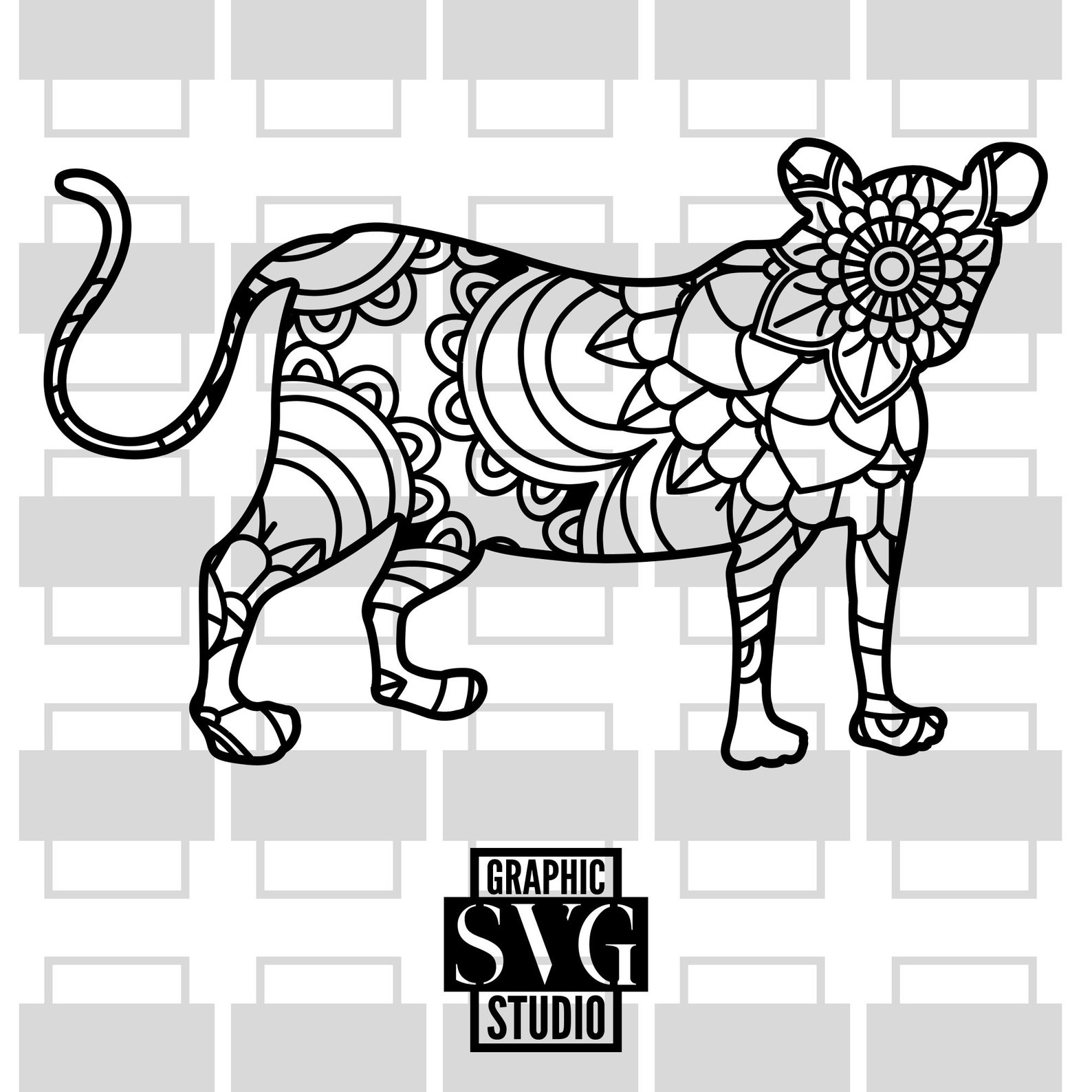 Animal Mandala Svg, Lioness Mandala Svg, - Etsy