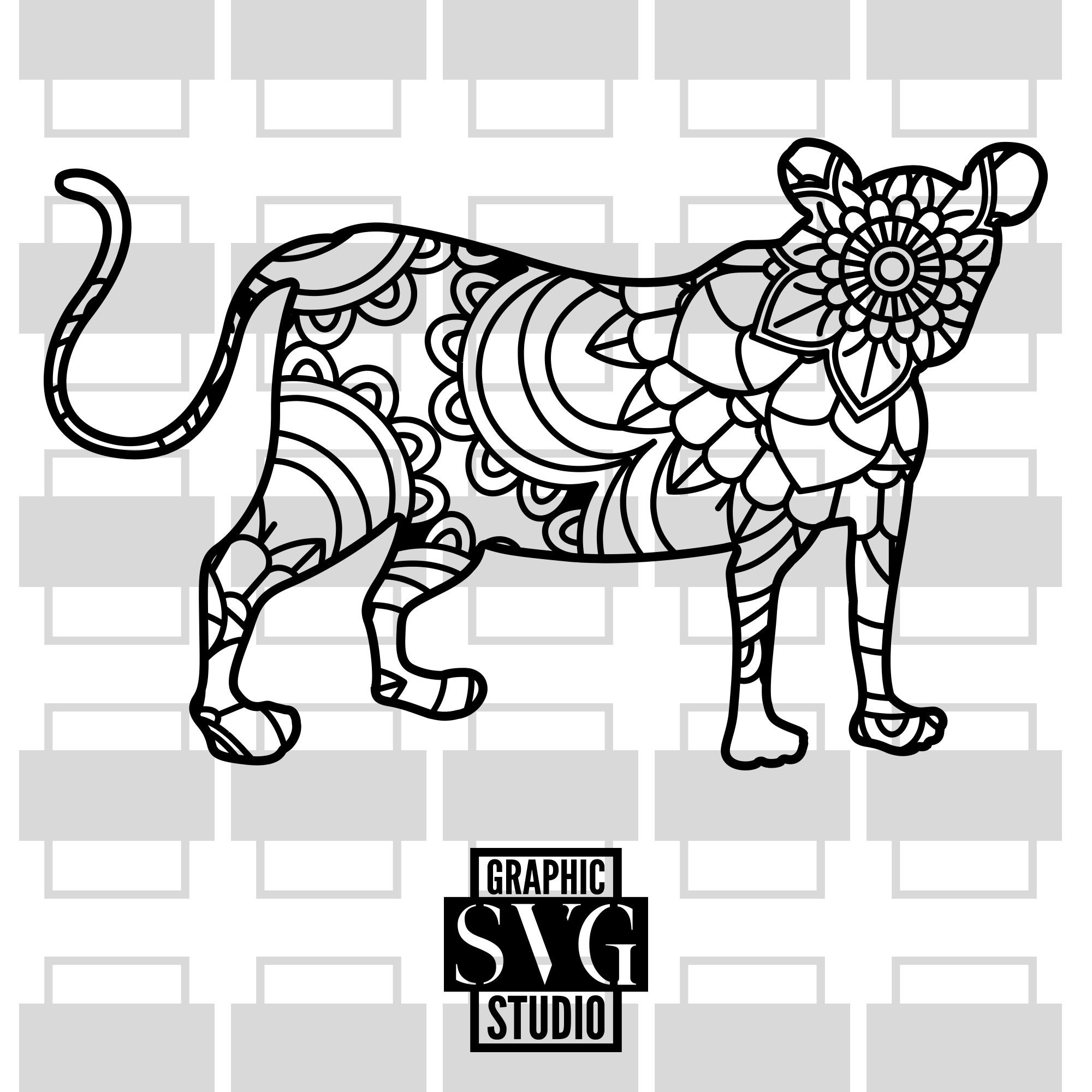 Animal Mandala Svg, Lioness Mandala Svg, - Etsy