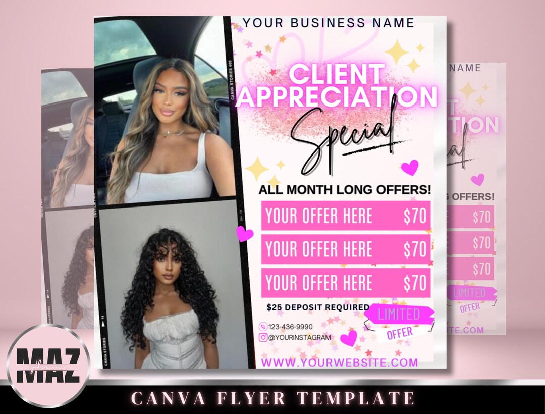 Client Appreciation Special Flyer Editable Flyer Template Hair Lash MUA ...