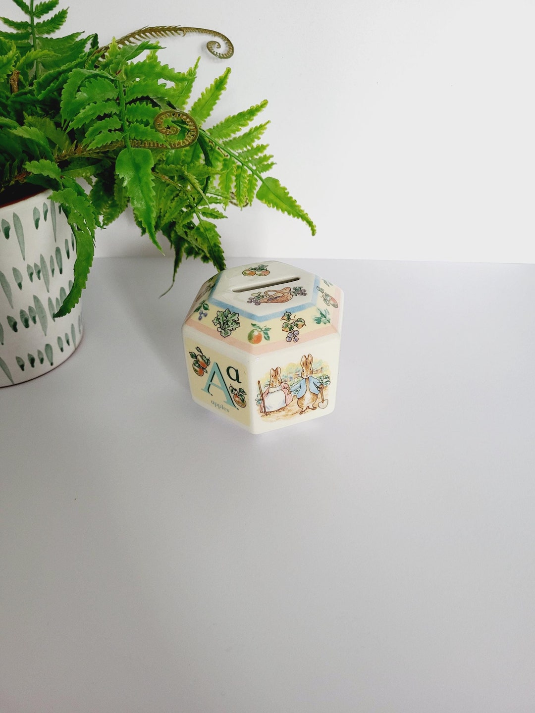 Peter 'ABC' Rabbit Ceramic Hexagonal Childs Money Box Height 8 Cm - Etsy