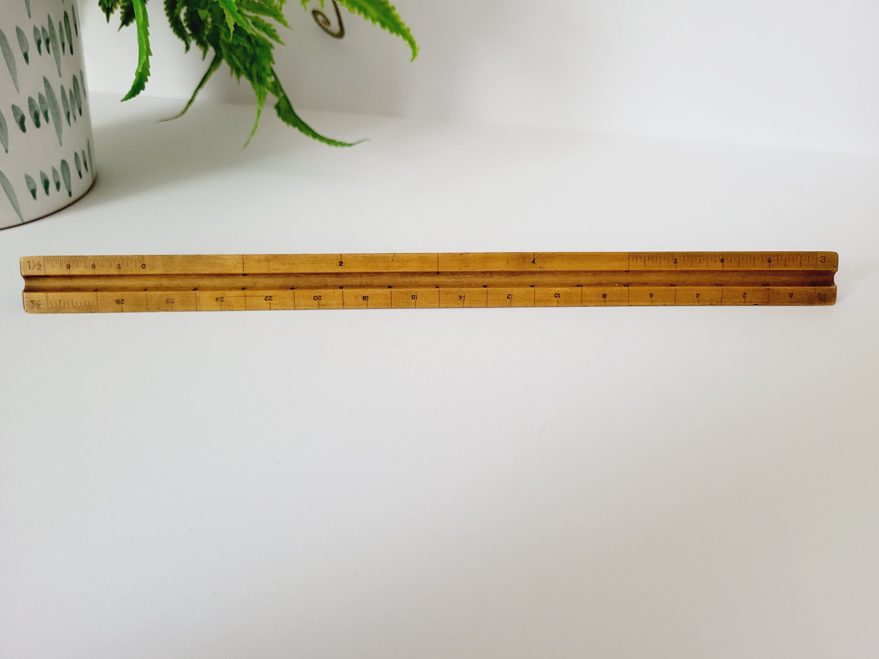 Vintage Wooden Imperial Triangular Scale Ruler 12 Architectural Scales ...