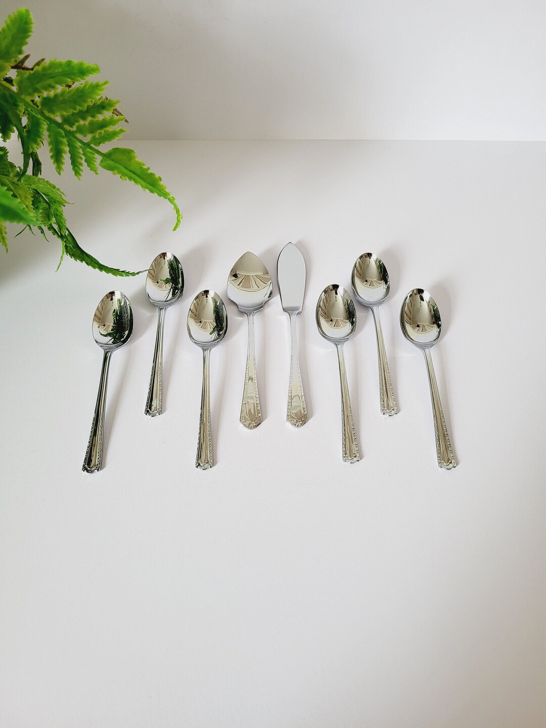 Chrome Plated Vintage Set of 6 Teaspoons / Coffee Spoons With Small Jam ...