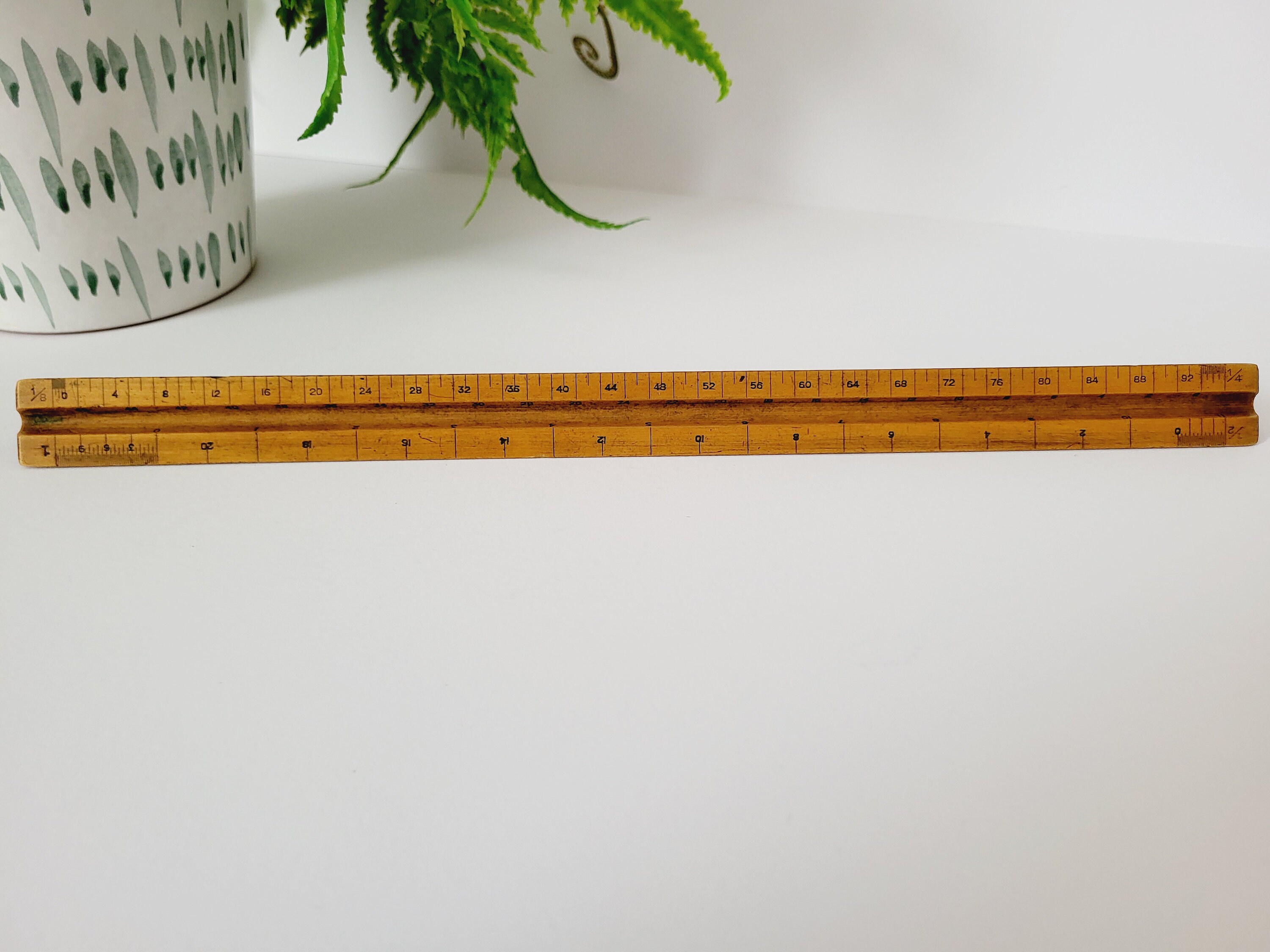 Vintage Wooden Imperial Triangular Scale Ruler 12 Architectural Scales ...