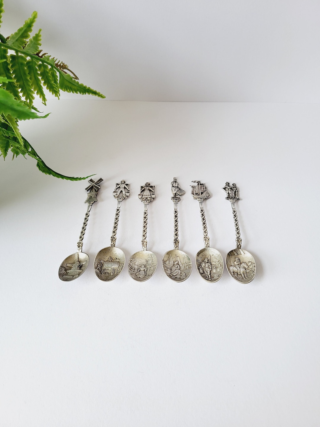 Dutch Set of 6 Highly Decorative Vintage Collectable Silver Plated ...