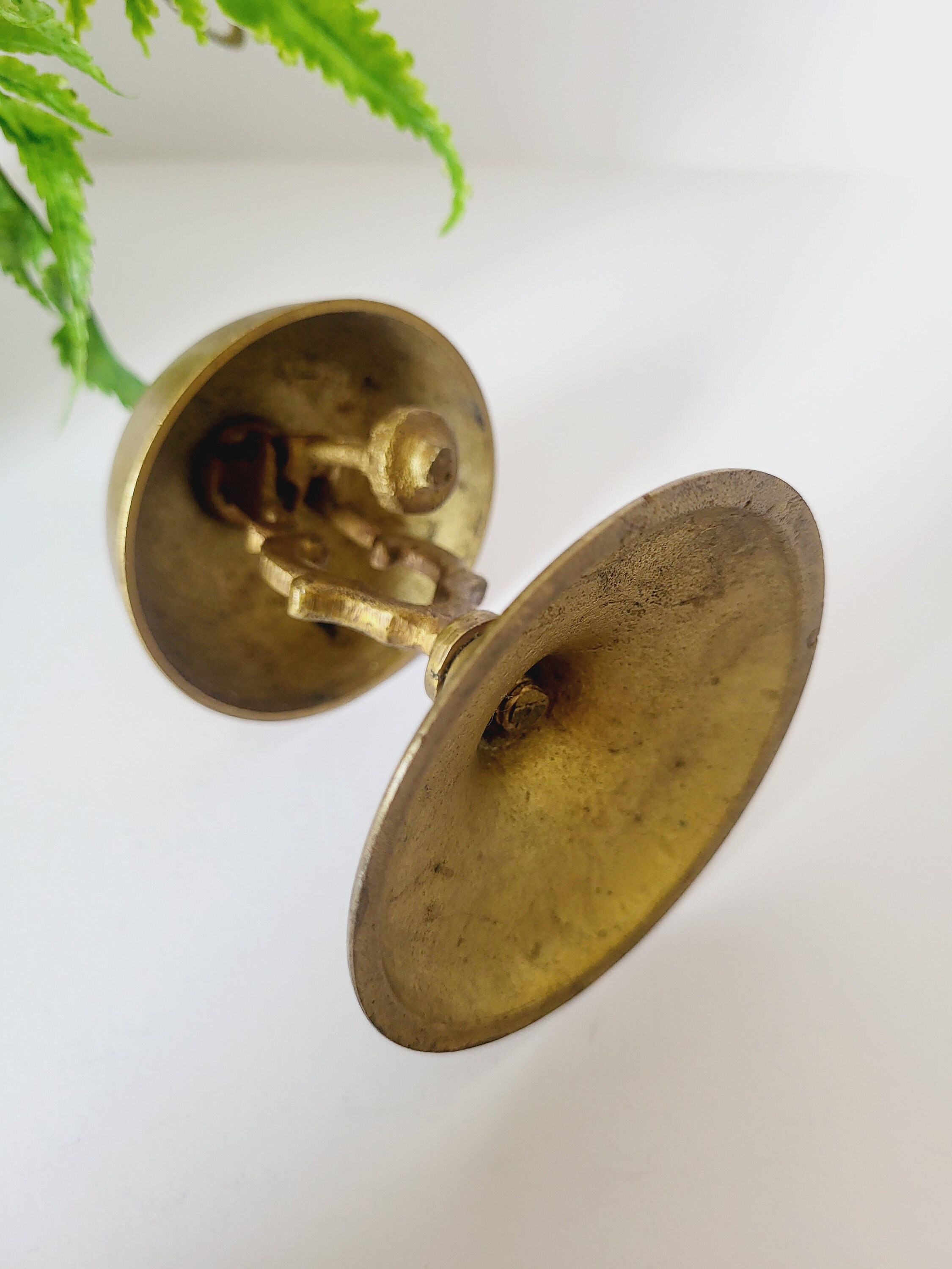 Vintage Brass Desk Bell / Hotel Bell / Service Ringer / Shop Counter ...