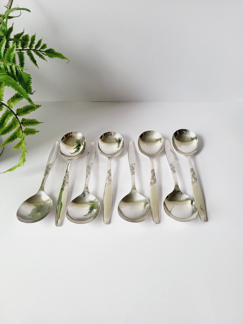 Set of Eight Vintage Soup Spoons 'carmen EPNS A1 Made in England ...
