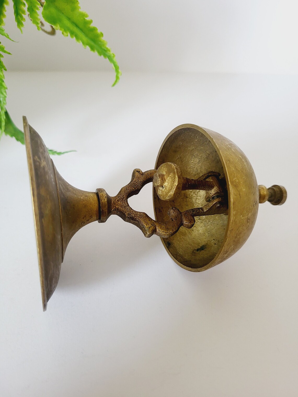 Vintage Brass Desk Bell / Hotel Bell / Service Ringer / Shop Counter ...