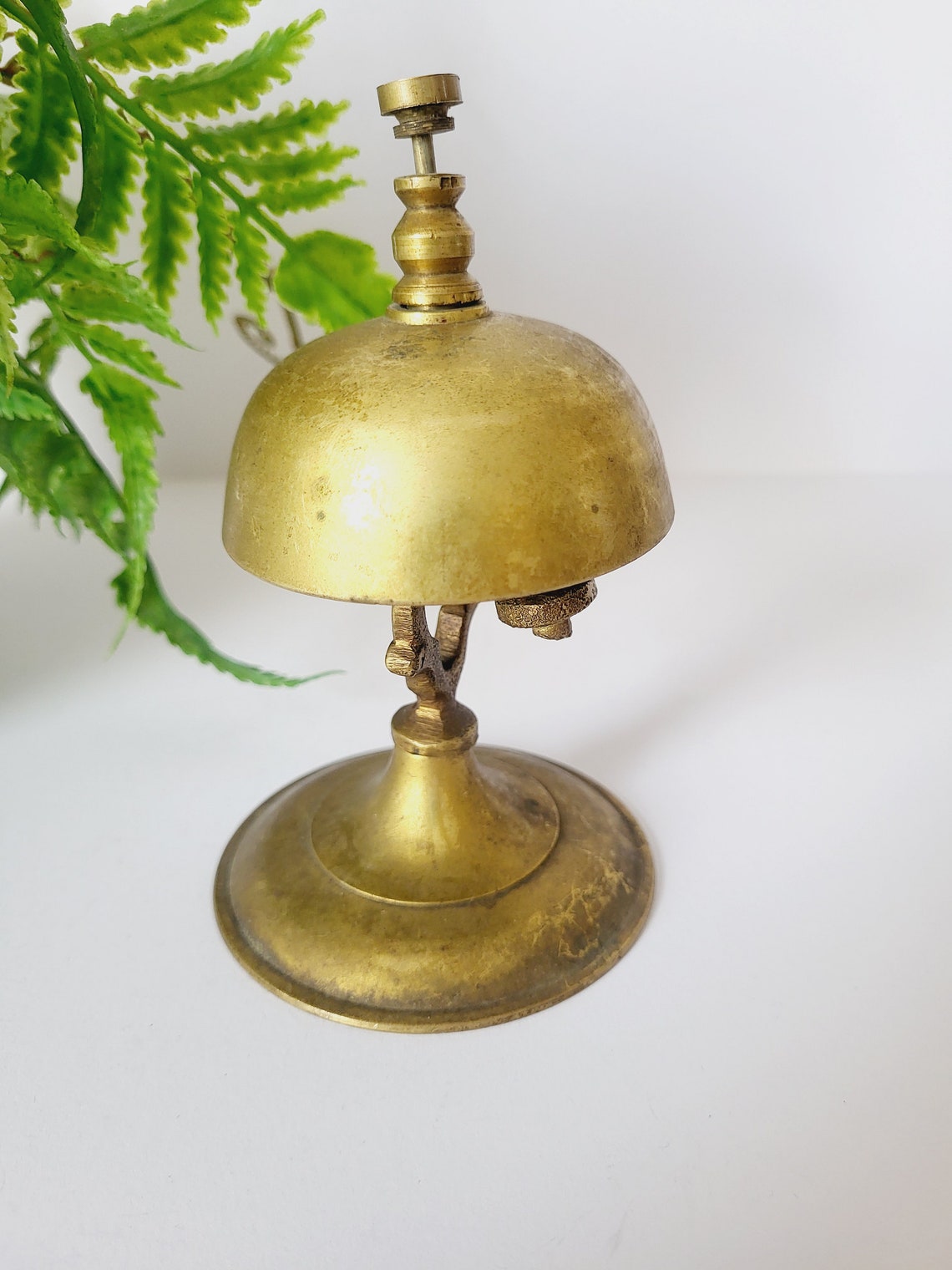 Vintage Brass Desk Bell / Hotel Bell / Service Ringer / Shop Counter ...