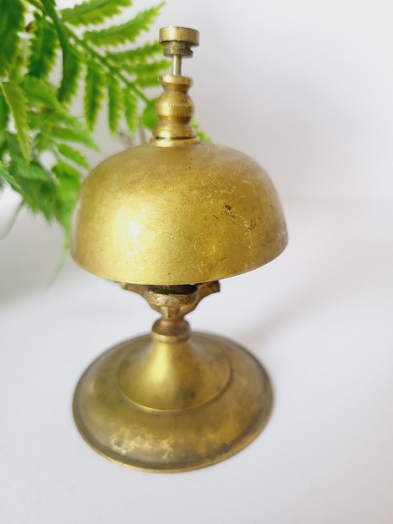 Vintage Brass Desk Bell / Hotel Bell / Service Ringer / Shop Counter ...