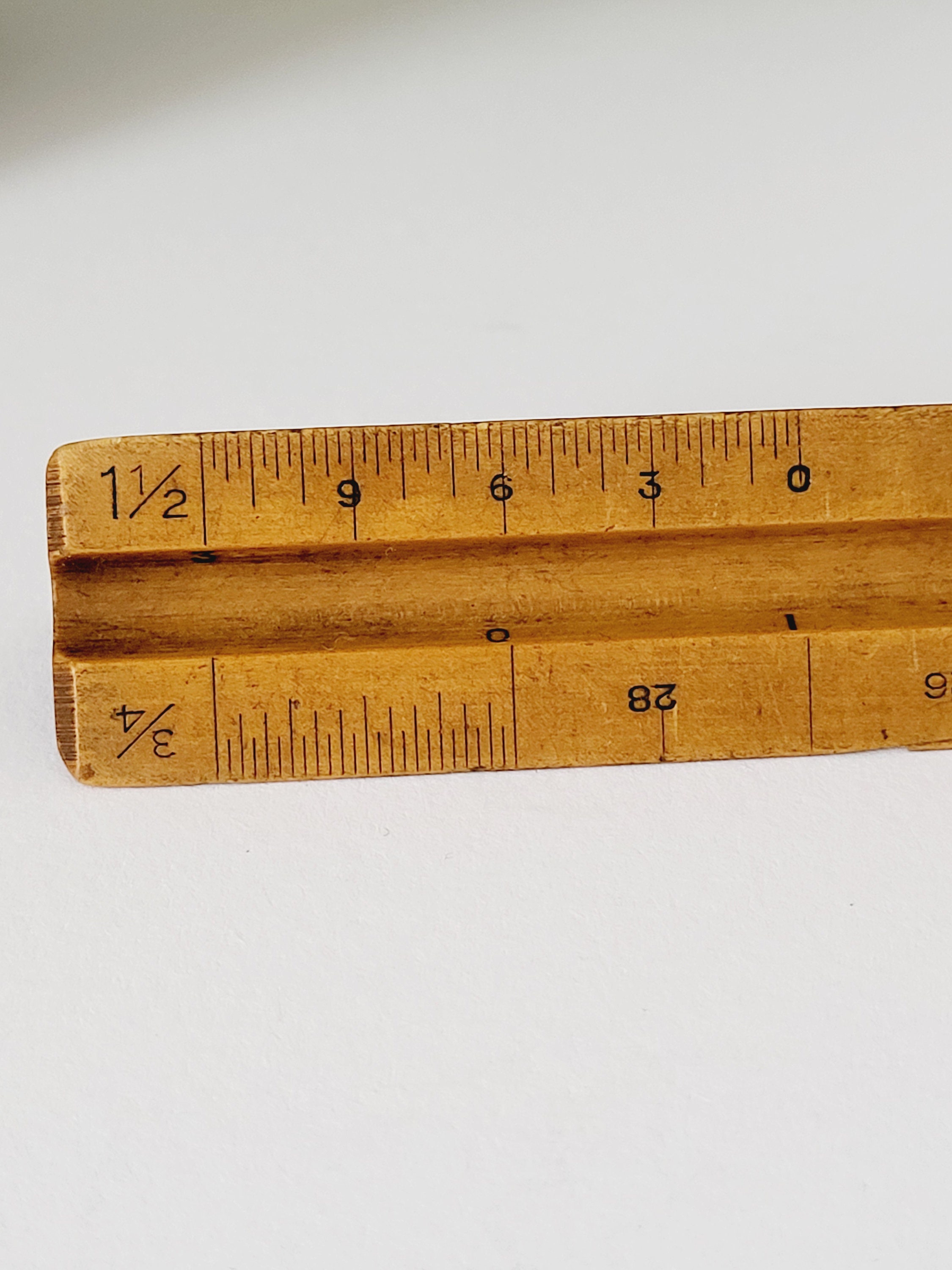 Vintage Wooden Imperial Triangular Scale Ruler 12 Architectural Scales ...