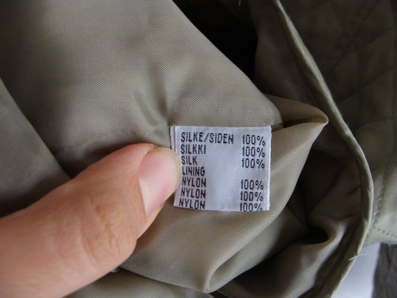 Sage Green Quilted Liner Jacket, Cropped Silk Jacket,… - Gem