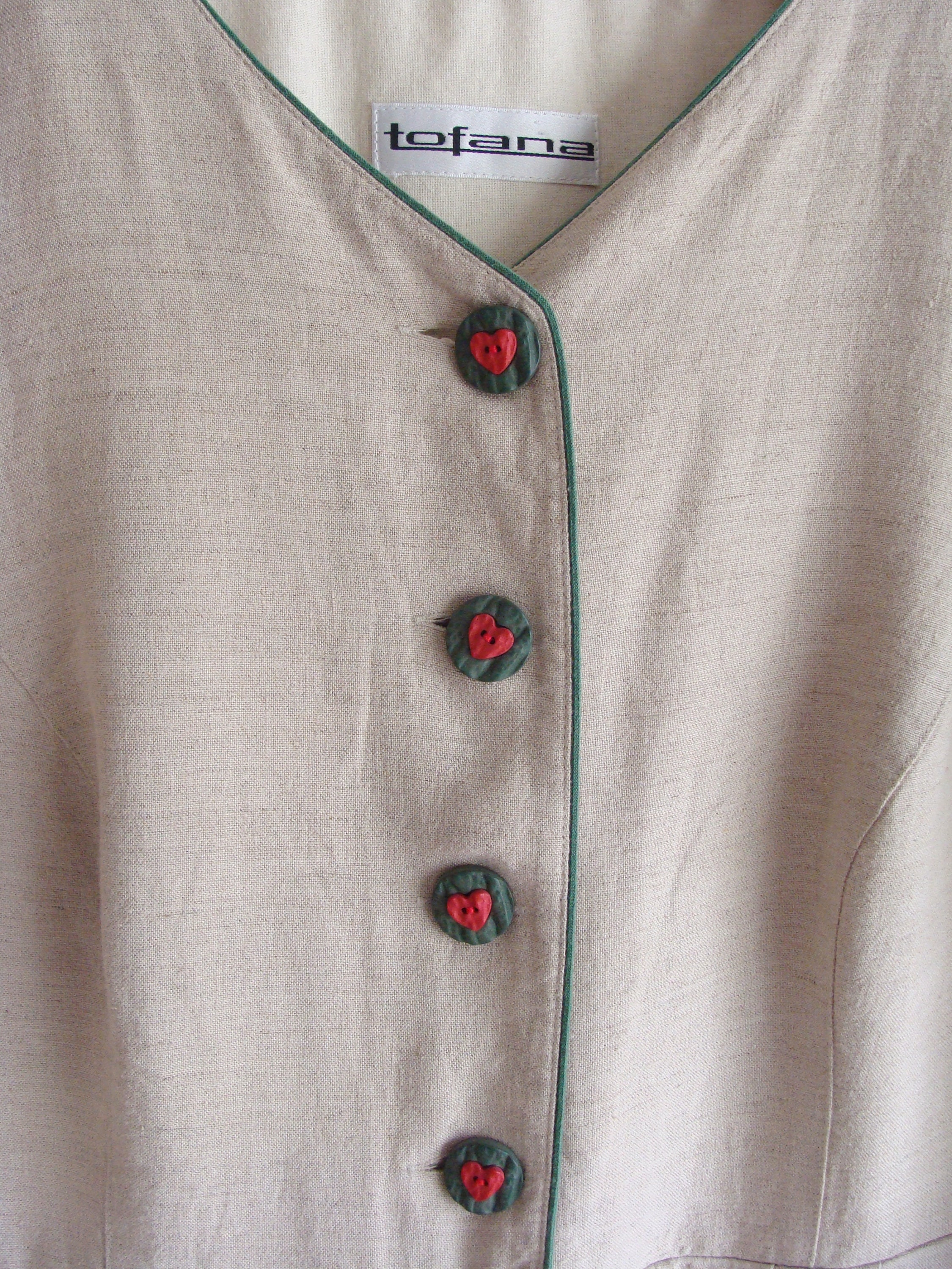 Vintage Linen Beige Dirndl Dress, Traditional German Austrian Trachten ...