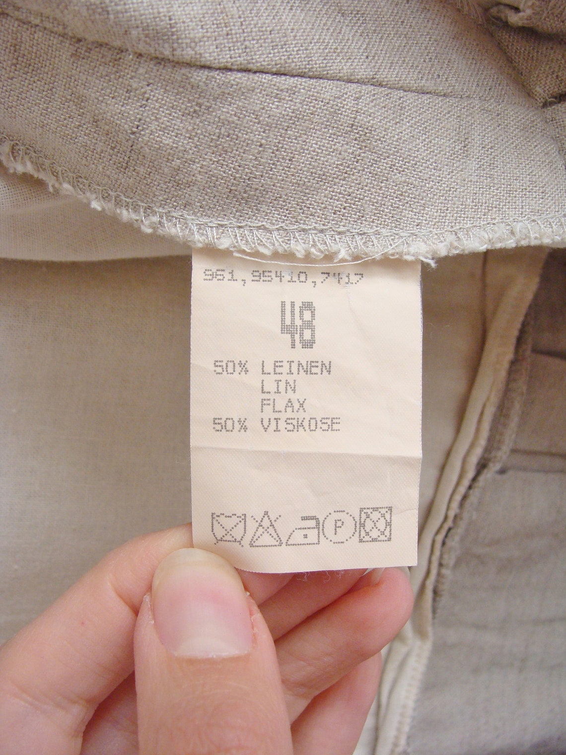 Vintage Linen Beige Dirndl Dress, Traditional German Austrian Trachten ...