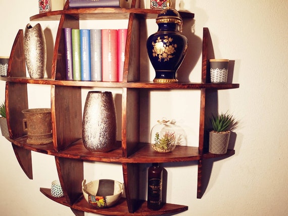 Round Shelf Bookshelf Sphere Display Floating Rundes - Etsy
