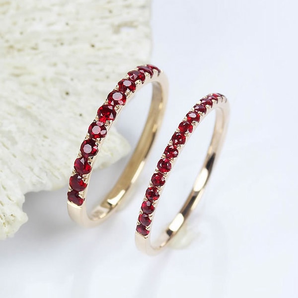 Ruby Wedding Band - Etsy