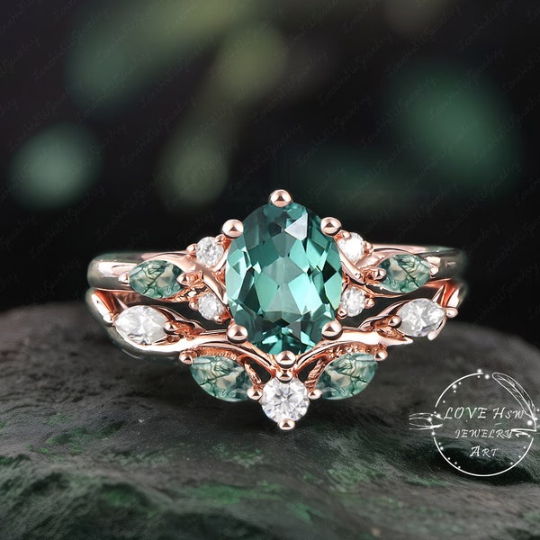Green Sapphire Engagement Ring - Etsy