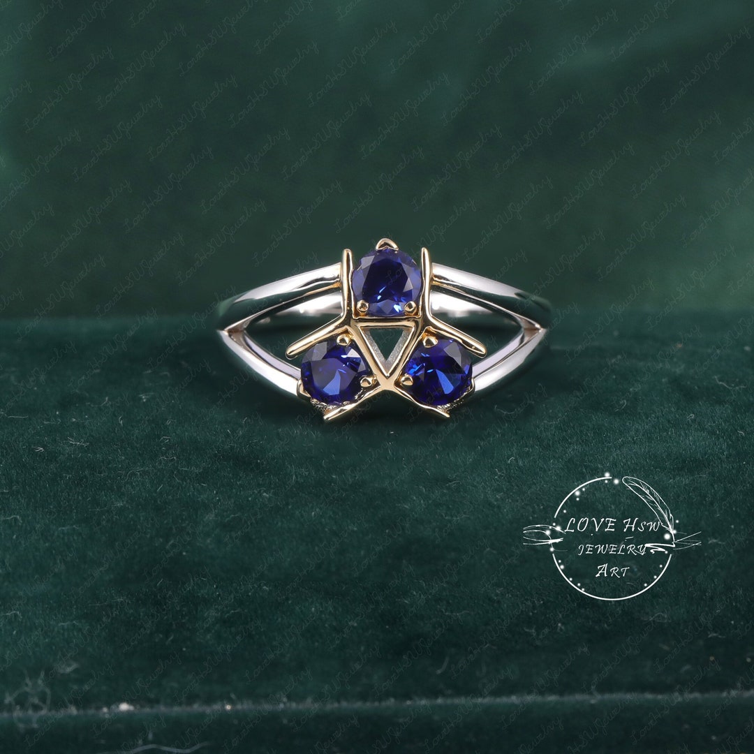 Zora's Sapphire Spiritual Stone Custom Ring 925 Sterling Silver Gold ...
