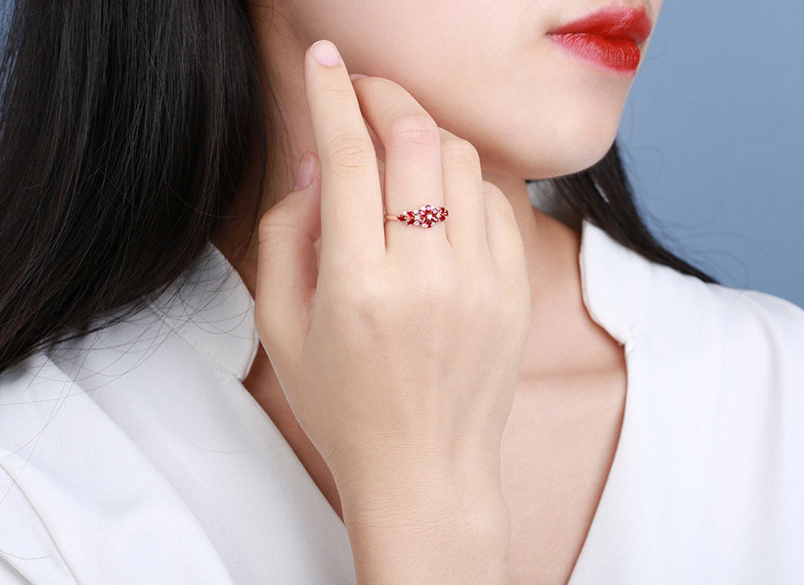 Ruby Engagement Ring Unique Design Natural Ruby Engagement - Etsy