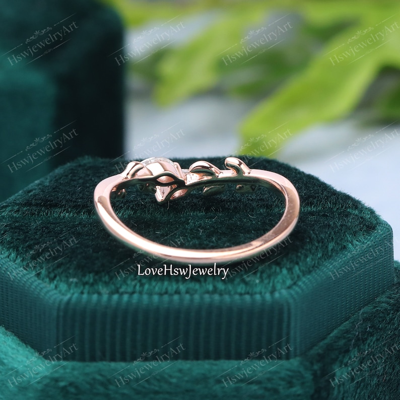 Unique White Gold Wedding Band Matching Wedding Band Delicate - Etsy