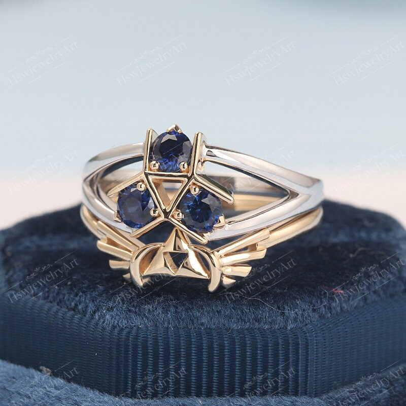 2PCS Zora's Sapphire Spiritual Stone Custom Ring 925 - Etsy