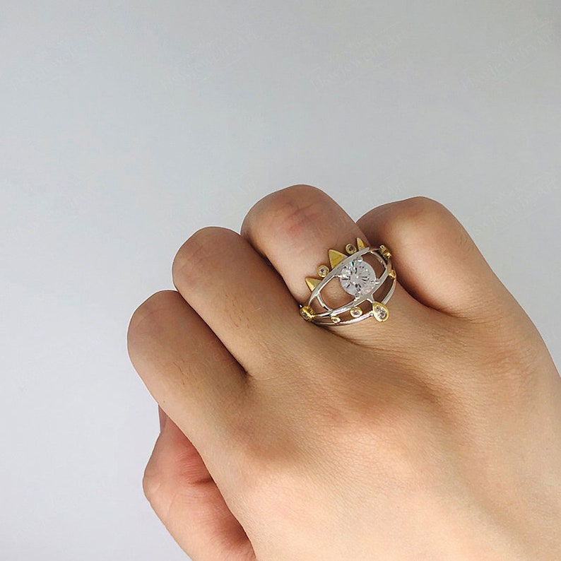 Legend of Zelda EYE OF TRUTH Unique Design Custom Ring 14K White Gold 1 ...
