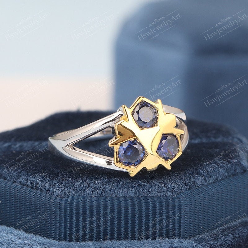Zelda Wedding Ring Silver Legend of Zelda Zora's Sapphire | Etsy