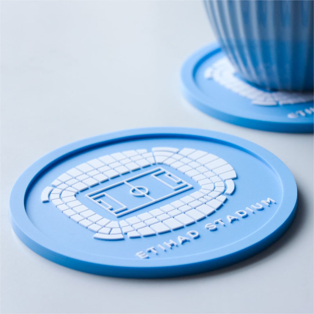 Manchester City Gifts Football Drink Etihad Coaster PVC Rubber Feel ...