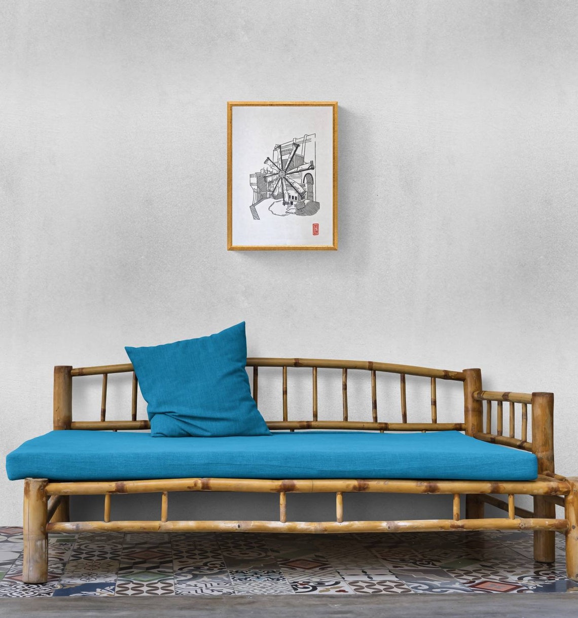 Ico Inspired A3 Lino Print: Windmill - Etsy