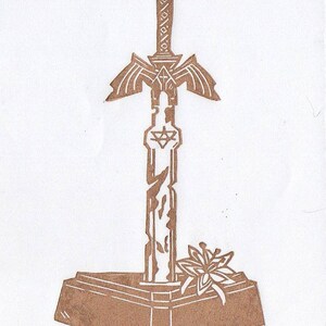 Zelda Inspired Lino Print Master Sword - Etsy