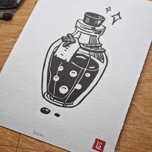 Zelda Inspired Potion A5 Lino Print - Etsy