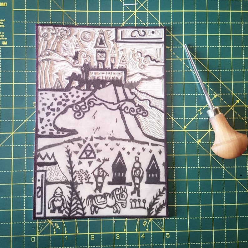 Zelda Inspired Lino Print Hyrule - Etsy