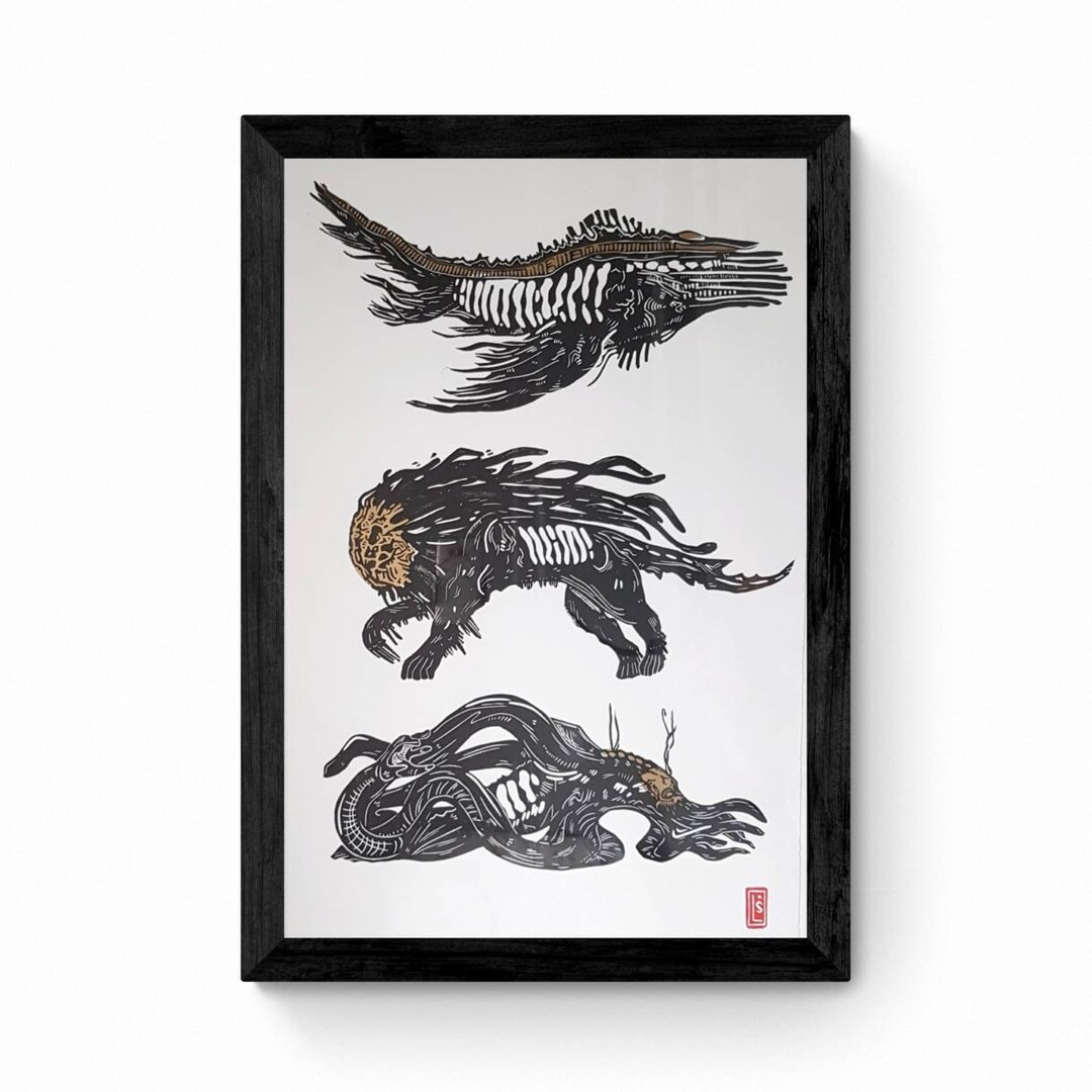 Death Stranding Inspired Lino Print Poster Beached Things - Etsy