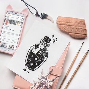 Zelda Inspired Potion A5 Lino Print - Etsy