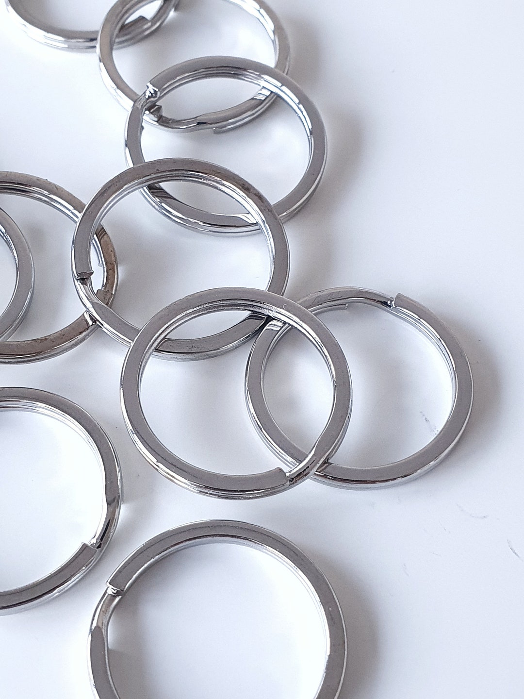 Flat Key Ring Connector, Stainless Split Ring - Etsy