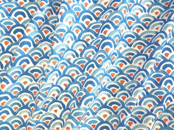 Wave Fabric for Your Sewing Projects Watercolor Cotton Fabric - Etsy