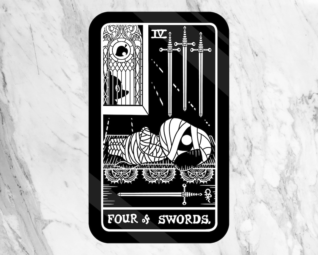 Vinyl Sticker of Lucky as Four of Swords - Etsy