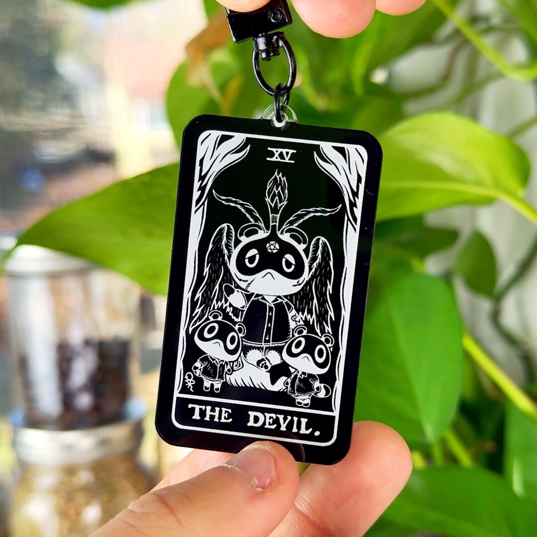 Acrylic 2.5" Keychain | Tom Nook as the Devil Tarot Card | Animal ...