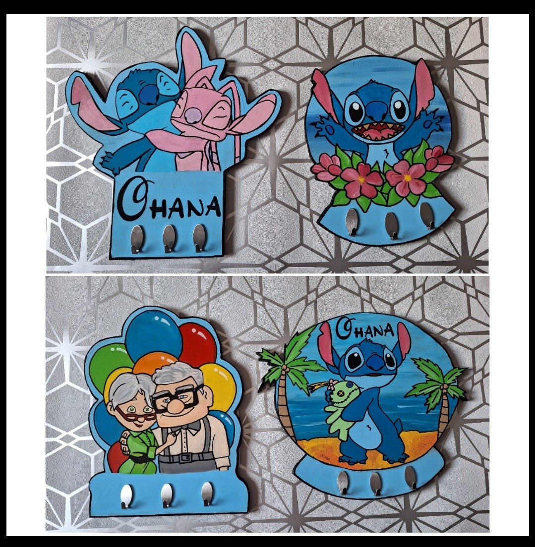 Stitch and UP Disney Key Hanger. Key Holder - Etsy