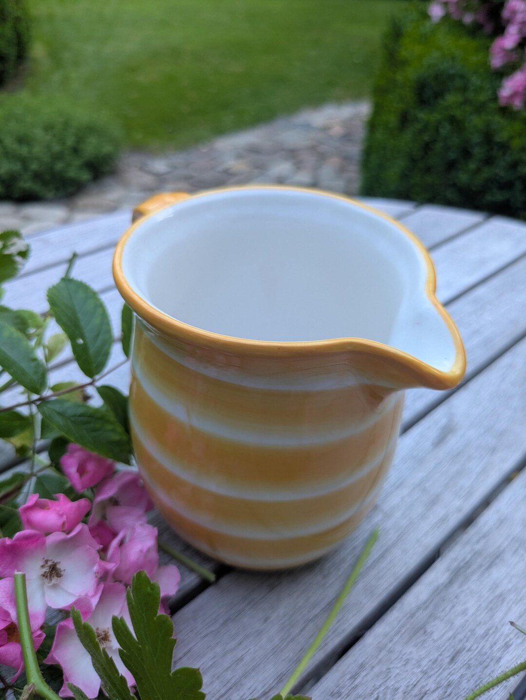 Vintage Milk Jug With Sunny Stripes - Etsy