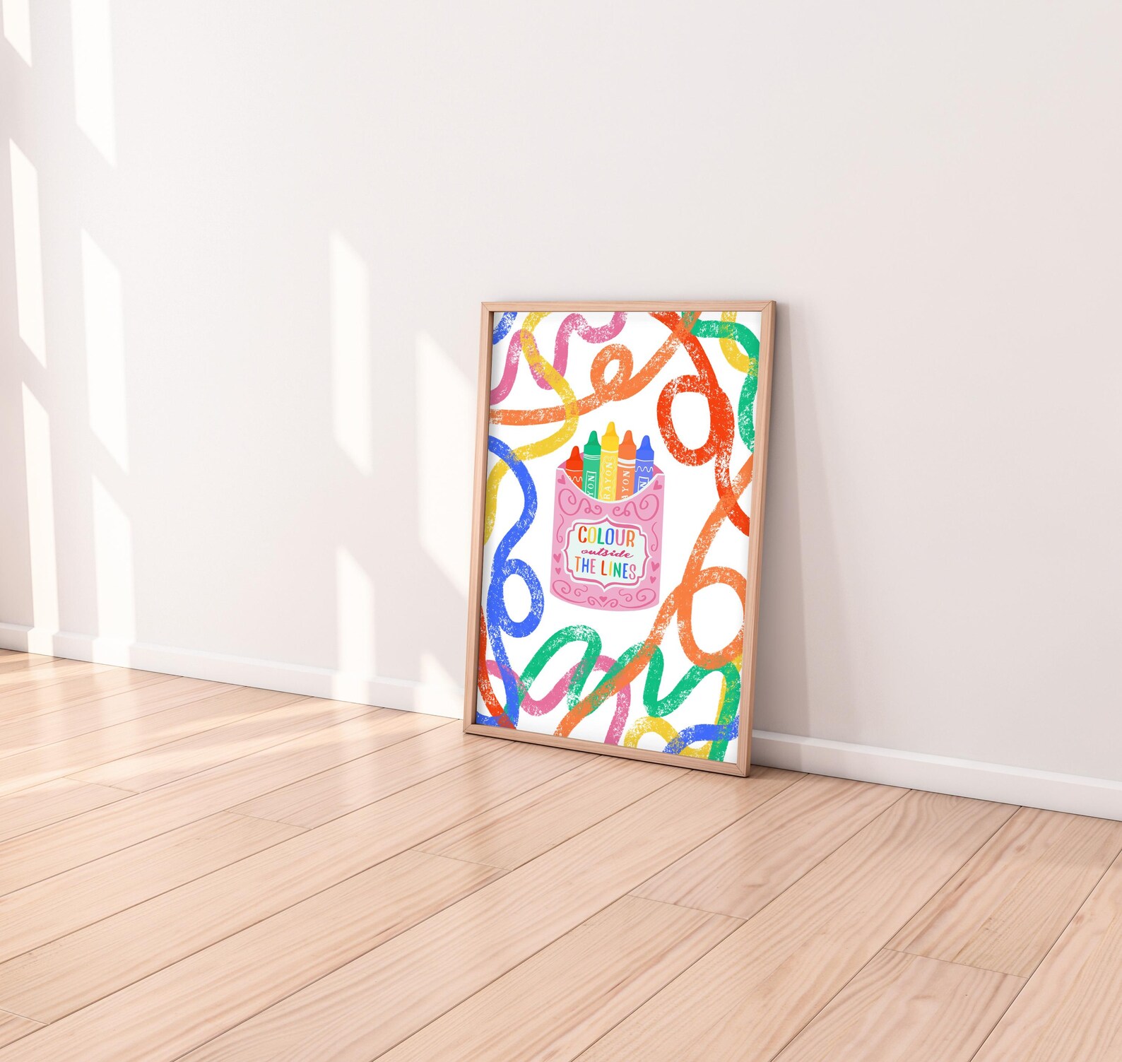Hand Drawn Crayon Colour Outside the Lines Motivational Children's Wall ...