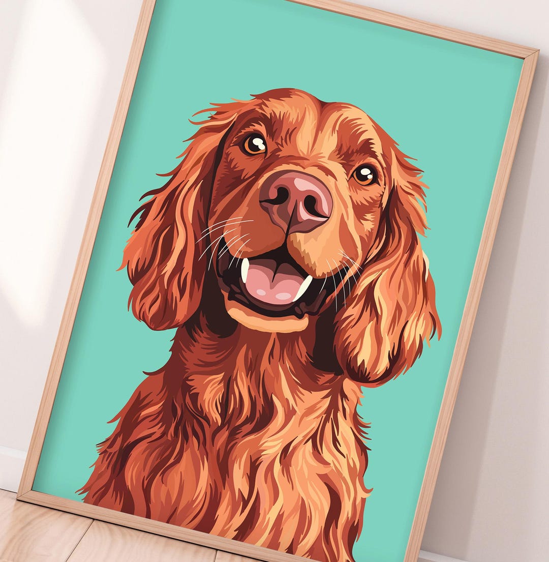 Red Setter Dog Print | A4 A3 House Pet Wall Art Poster. Animal Lover ...