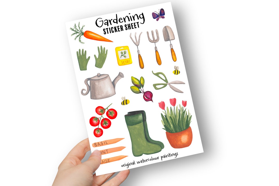 Sticker Sheet Gardening A5 Printed. Scrapbook Journal Waterproof ...