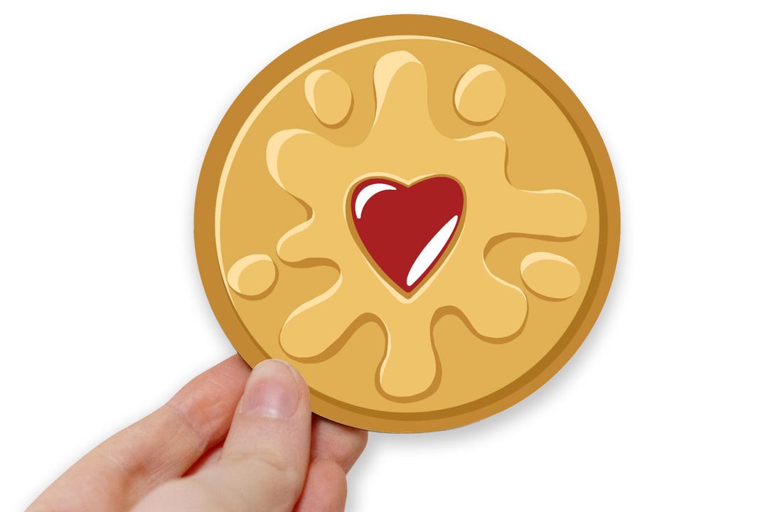 Jam Heart Circle Biscuit Coaster. Nostalgic British UK English Tea Gift ...