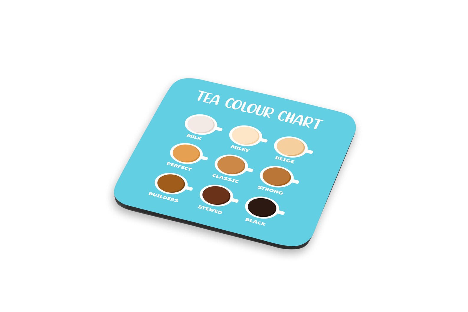 Nostalgic Hand Drawn Tea Colour Chart British Biscuit Coaster. UK ...